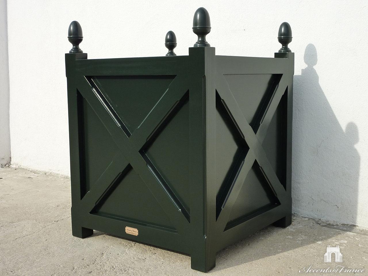 Wood Cross Planter Box with Acorn Finial - Accents of France