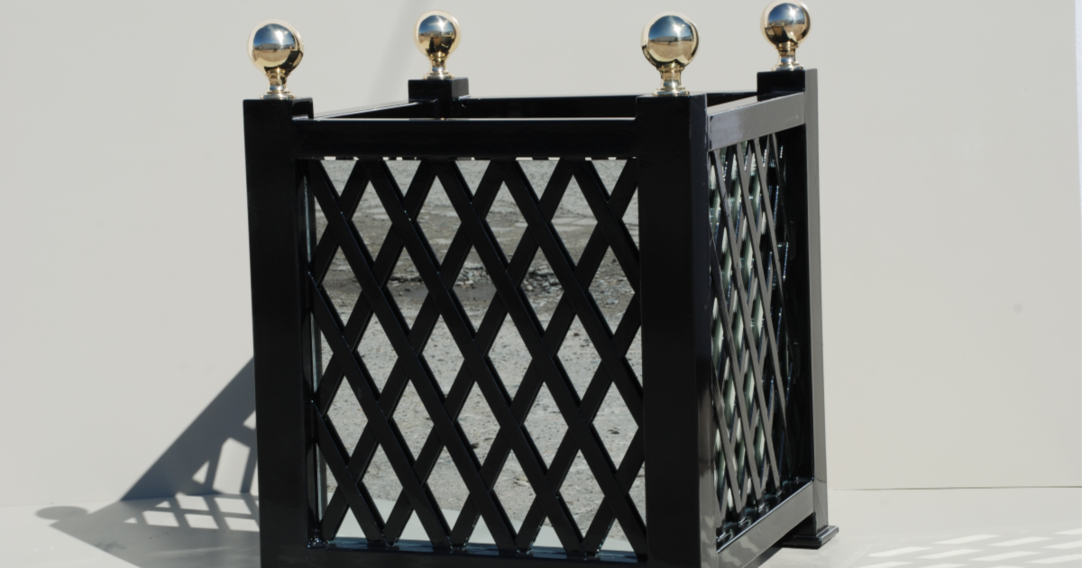 Aluminum Diamond Pattern with Mirror Planter Box - Accents of France